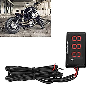 LCD Motorcycle Thermometer Ultra Thin Waterproof Water Temp Meter with 10MM Sparking Plug Adapter DC12V (Green)