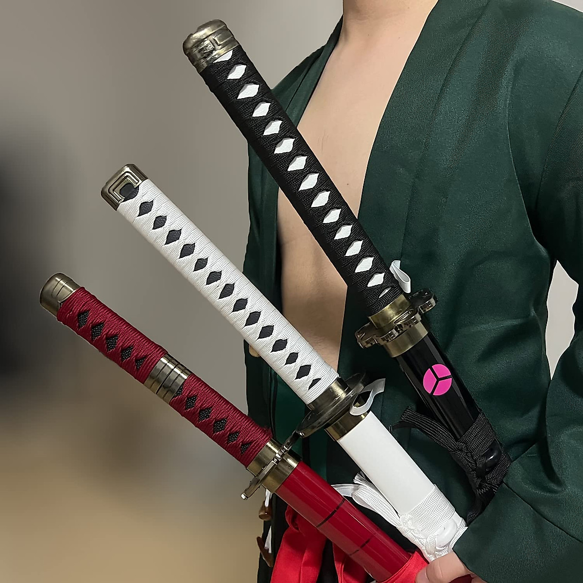 Roronoa Zoro 3 Piece Set Swords,Kitetsu,Shusui,Wado Ichimonji,Zoro Role Play Accessoriesfor Role-Playing and Collection