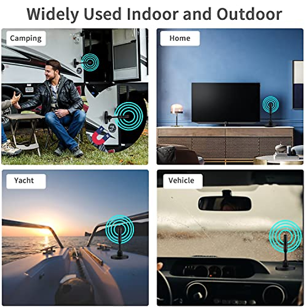 Amplified HD Digital TV Antenna Long 330+ Miles Range Small Portable Indoor Antennas Includes Magnetic Base Support Smart 4K 1080P Fire TV and All Older TV's HDTV Television for Free Local Channels