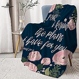 ARTIEMASTER Hope Faith Prayer Bible-Jeremiah 29:11 Flannel Blanket Throw Cozy Soft Quilt Fit Office Dormitory Home Farmhouse Travel for Adult 60 X 80 Inch for Adult