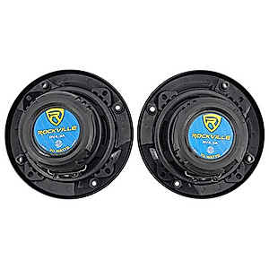 Pair Rockville RV4.3A 4" 3-Way Car Speakers 500 Watts / 70w RMS CEA Rated Total