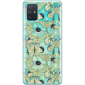 TPU Phone Case Compatible with Samsung A72 A71 5G A70 A51 A50 A32 A21 A11 A12 A13 A14 A01 Magic Silicone Shockproof Protective Cute Stars Luna Moth Moon Phases Flexible Boho Clear Lightweight