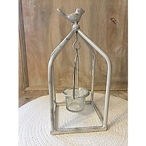 N?A French Country Shabby Cottage Chic Bird CAGE Candle Holder Lantern Stand Home and Garden Ornament