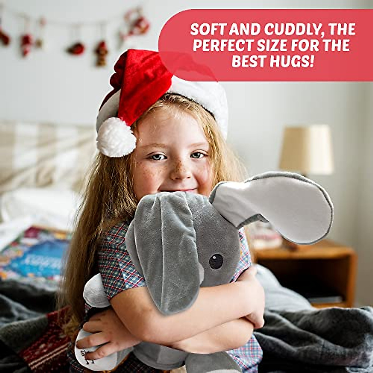 Bundaloo Plush Peek-A-Boo Bunny Animated Singing Play Along Stuffed Animal for Kids - Plays Games and Sings Songs (Peek-A-Boo Bunny)