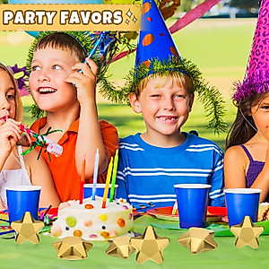 Deekin 24 Pcs 3.1 Inch Star Stress Ball Stress Relief Balls Foam Stars for Adults Student Prizes Bag Fillers Fun Birthday Party Favors(Gold)