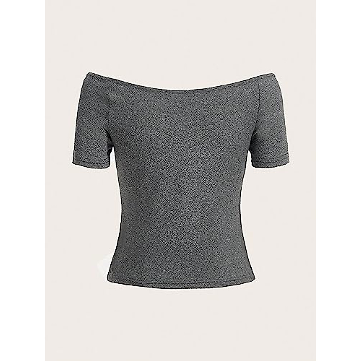 SOLY HUX Women's Y2k Graphic Tees Crop Tops Star Print Off Shoulder Short Sleeve T Shirts Dark Grey Star S