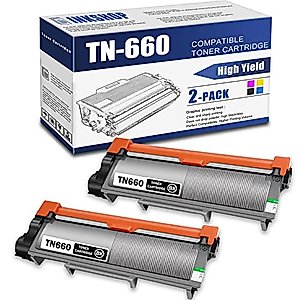 TN660 Compatible TN-660 Black High Yield Toner Cartridge Replacement for Brother TN-660 HL-L2300D HL-L2305W MFC-L2680W MFC-L2685DW DCP-L2520DW DCP-L2540DW Toner.(2 Pack)