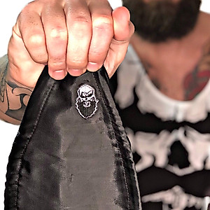 Beard Gains Beard Bandana - Mens Bedtime Bib Made In USA - Adjustable Facial Hair Apron Guard Bonnet Rag (Short String Over Ear)