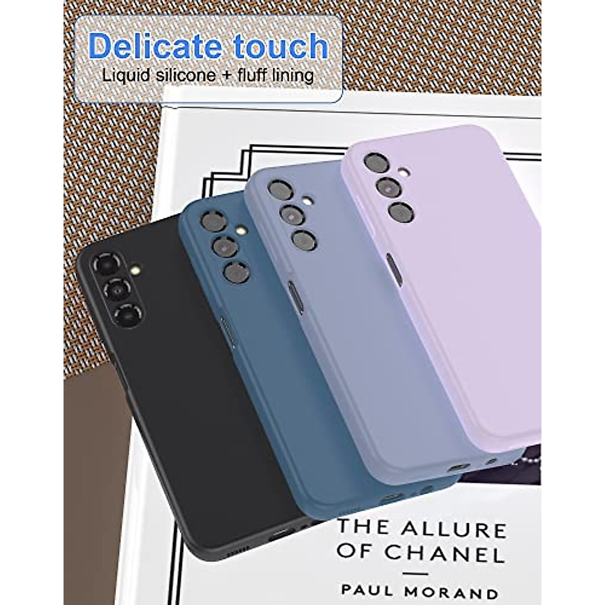 Foluu Silicone Case for Samsung Galaxy A14 5G, Liquid Gel Rubber Bumper Case with Soft Microfiber Lining Cushion Slim Hard Shell Shockproof Protective Cover for Galaxy A14 5G 2023 (Purple)