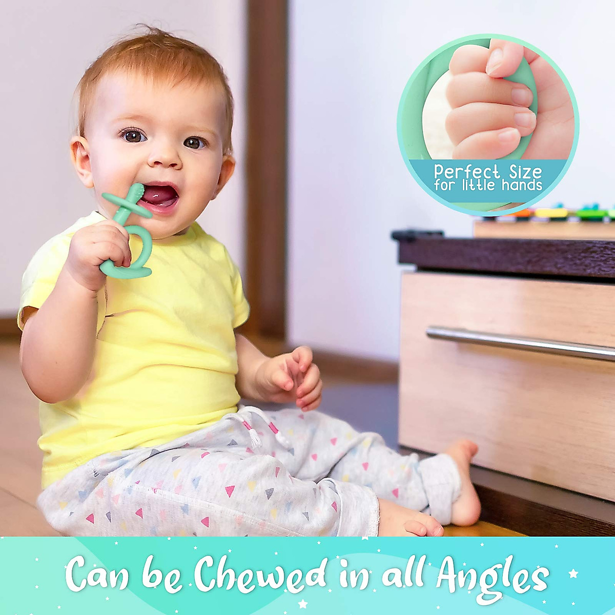 Baby Teething Toys, 100% Food-Grade Silicone Teethers for Babies 0-6 Months Infant, Baby Teether Toys 0-6 Months BPA Free Baby Chew Toys for Sucking Needs, Baby Teething Toy