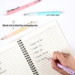 Pastel Gel Pens 20 Pack, Black Ink Pens, 10 Different Pastel Colors, 0.5mm Fine Point Cute Pens for School Office Back to School Supplies by MIVACHI