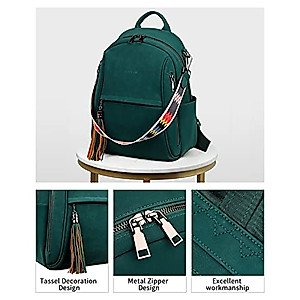FADEON Small Backpack Purse for Women, Leather Handbags Designer Cute Roomly Ladies Shoulder Bag with Tassel