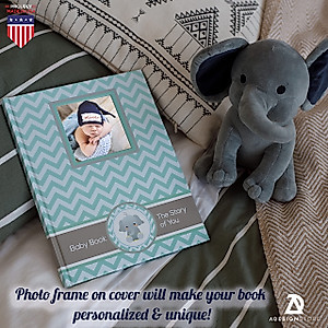 Baby Memory Book - Newborn Journal - Baby First Year Book Album - Baby Shower Book Gift - Baby Keepsake Milestone Memory Journal - First Year Newborn Baby Boy Girl Book