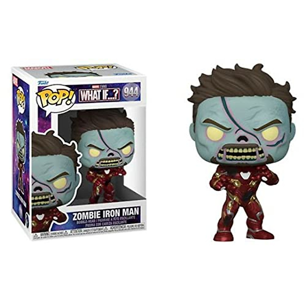 Funko Marvel: What If? - Zombie Iron Man [Tony Stark] Pop! Vinyl Figure (Bundled with Compatible Pop Box Protector Case)