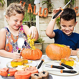 Stickit Graphix Pumpkin Carving Kit, 9 PCS Upgrade Pumpkin & Grimace Pattern Designed Handle Pumpkin Carving Tools Heavy Duty Stainless Steel Carver for Halloween Jack-O-Lanterns with Carrying Case