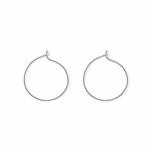 Boma Jewelry Sterling Silver Wire Hoop Earrings (4/5 Inch Hoop)