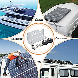 SKNOOY Solar Panel Mounting Bracket, Aluminum Solar Panel Z Brackets with Magnet Base, Roof Solar Panel Bracket with Nuts and Bolt for RV, Trailers, Boats Solar Panel Installation A Set of 4 Units