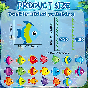 Naozinebi 20 Pcs Tropical Fish Garland Kit Under the Sea Party Decorations Ocean Animals Banner Mermaid Streamers Strings Hanging Swirls for Kids Home Classroom Baby Shower Birthday Party Supply Favor