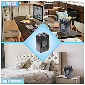 Comfort Zone CZ442E Personal Energy Save Ceramic Heater - 1500W Portable with Adjustable Thermostat, Tip-Over Switch & Overheat Protection, Black