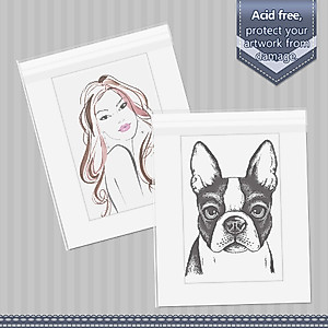 Golden State Art, Pack of 100, Acid-Free Crystal Clear Sleeves Storage Bags for Photo Prints Framing Mats Mattes (Bag Size: 16 3/8x 20 1/8 inches for 16x20 Mats)