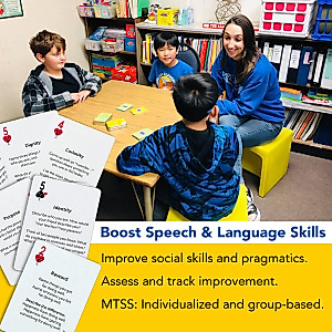 Mind Brain Emotion 52 Essential Conversations for Home, Therapy, Speech, School Classroom - Conversation Cards for Kids, Family, Teacher & Counselor to Build Growth Mindset & Communication Skills