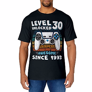 30 Birthday Decorations Gamer Men Video 1993 30th Birthday T-Shirt