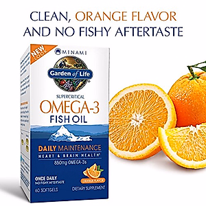 Garden of Life EPA/DHA Omega 3 Fish Oil - Minami Natural Brain Function, Heart and Mood Supplement, 60 Softgels