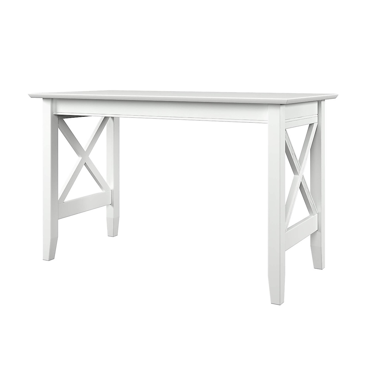 AFI 48" Solid Wood Writing Desk - Sturdy X Design - Home Office Desk Laptop Computer Work Study Table with USB Charger White
