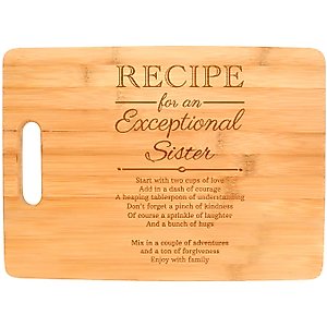 Big Sister Gifts Recipe for an Exceptional Sister Sibling Gifts Big Rectangle Bamboo Cutting Board