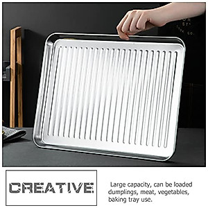 UPKOCH Noodle L Bacon Seafood Food Professional Rectangular Appetizer Nonstick Platter Steel Roasting for Silver Toaster Brownies Cold Serving Pans Pan Cookware Cake Barbecue Oven Plate