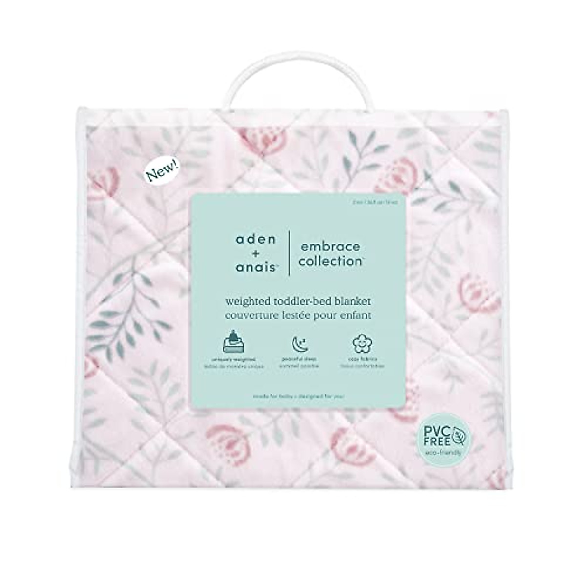 aden + anais Embrace Cozy Toddler-Bed Weighted Blanket for Kids – 2.65 Pounds 31” x 40” – Machine Washable – Sherpa Winter Blanket – Morris Vine