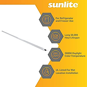 Sunlite 41250-SU 4' Foot LED Refrigerator Light Fixture, 18 Watts, 1440 Lumen, Coolers, Freezers, Display Cases, Fridge, IP65, UL Listed, DLC Listed, 5000K Daylight 2 Pack