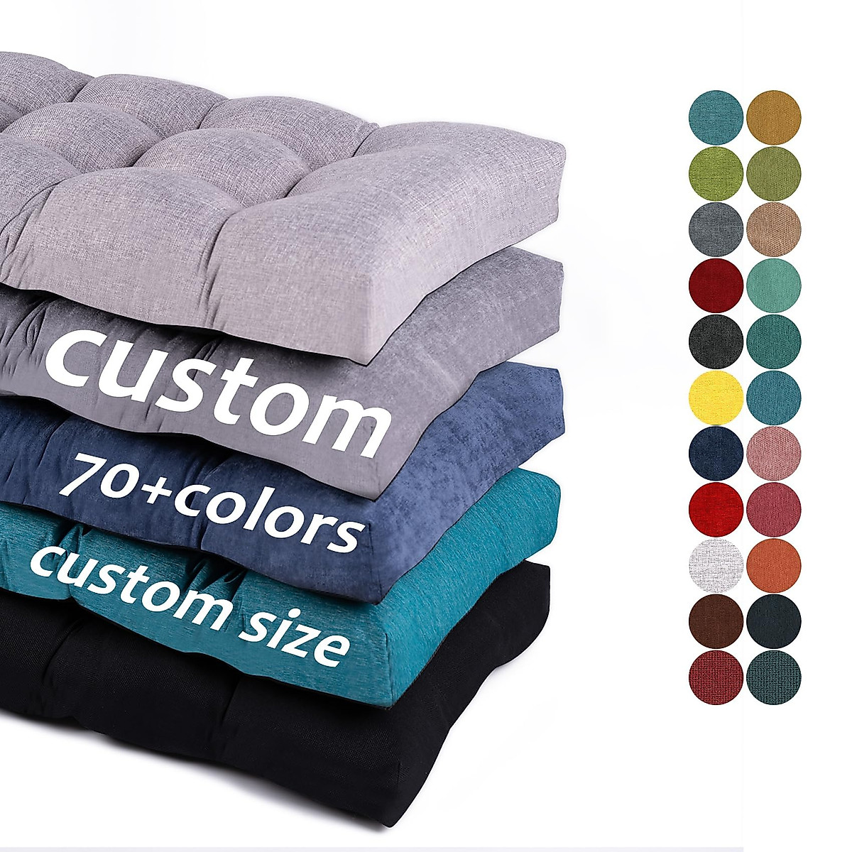 ENTROPOWER Custom Size Bench Cushions for Indoor Outdoor Non-Slip Tufted, Chair Cushion, Piano Seat Pads, Patio Sofa Water-Resistant Cushion, Made of High Density Sponge Comfortable and Durable