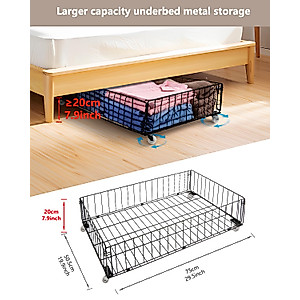 Airhercs xxxxx-Large 4 Pack Under Bed Storage With Wheels, Under The Bed Storage Bins,Under Bed Shoe Storage,Rolling Under Bed Storage Drawers,Under Bed Basket