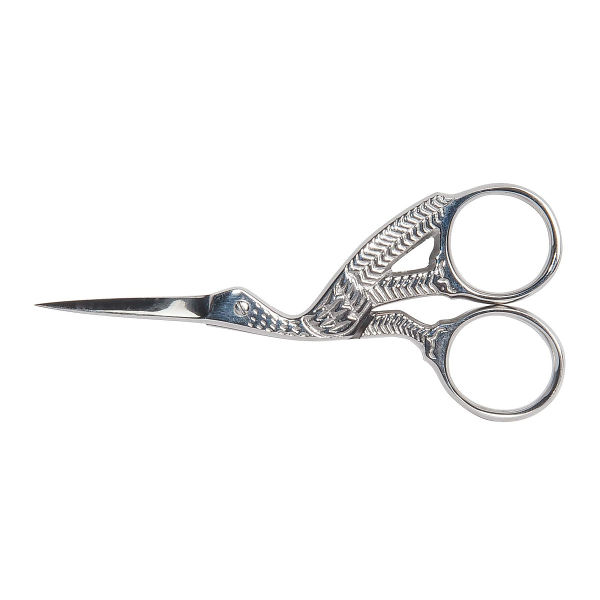 Diane Stork Scissors for Eyebrows, Silver, 3.75