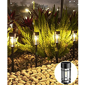 ILANCK Solar Pathway Lights 8 Pack, Bright Solar Lights Outdoor Waterproof IP65, LED Solar Garden Lights Metal Landscape Lighting for Yard, Lawn, Driveway…