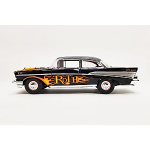 ModelToyCars 1957 Chevy Bel Air Hot Rod Big Daddy Ed Roth, Black - Acme A1807014-1/18 Scale Diecast Car