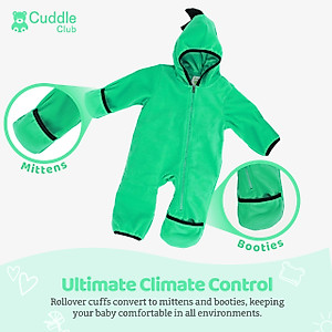 Fleece Baby Bunting Bodysuit – Infant One Piece Kids Hooded Romper Outerwear Toddler Jacket