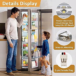 W11462342 Refrigerator LED Light Module Assembly for kitchenaid jenn-air whirlpool Refrigerator Replaces W10908166 W10607479 W10843339 AP6989197 PS16218086 (2 Pack)