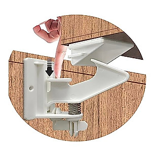 12 Pack Cabinet Locks Child Safety Latches - Vmaisi Baby Proofing Cabinets Drawer Lock with Adhesive Easy Installation - No Drilling or Extra Screws (White)