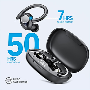 taobosec Bluetooth Headphones, Bluetooth Earbuds, HiFi Stereo Sound, Bluetooth 5.1, IPX7 Waterproof, 50 Hours Playtime with Charging Case, Suitable for Work, Games