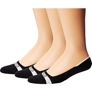 Sperry Men's Signature Invisible Boat Shoe Liner Socks-3 Pair Pack-No Show Combed Cotton Comfort, Black, 4-7.5