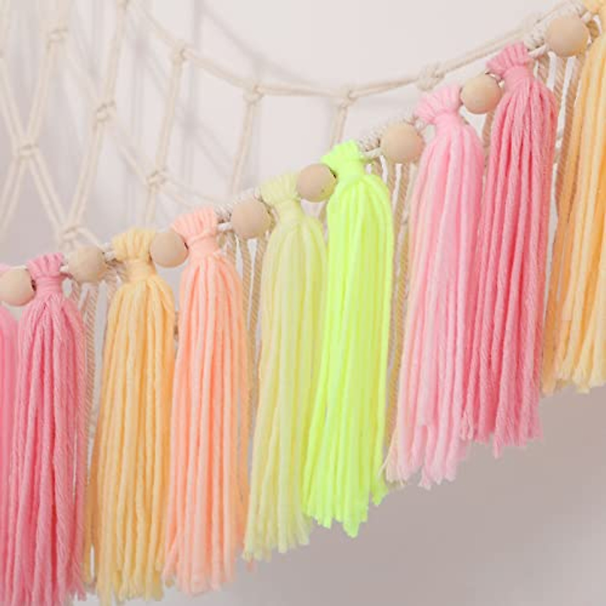 LSEYKRMH Animal Storage Hammock with LED Light, Plush Toy Triangle Hanging Storage Net, Macrame Animal Corner Hanging Net - Hanging Storage Nets Kids Bedroom.