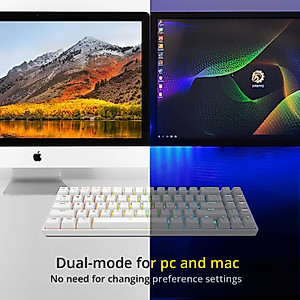 DREVO Calibur V2 TE Cherry MX Blue RGB 60% Wired Mechanical Gaming Keyboard Work for PC/Mac, 71-Key Small Compact US Layout White