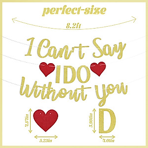 I Can't Say I Do Without You Baner, He Asked She Said Yes Banner, Wedding Bridal Shower Party Decorations, Engagement Party Decorations Gold Glitter