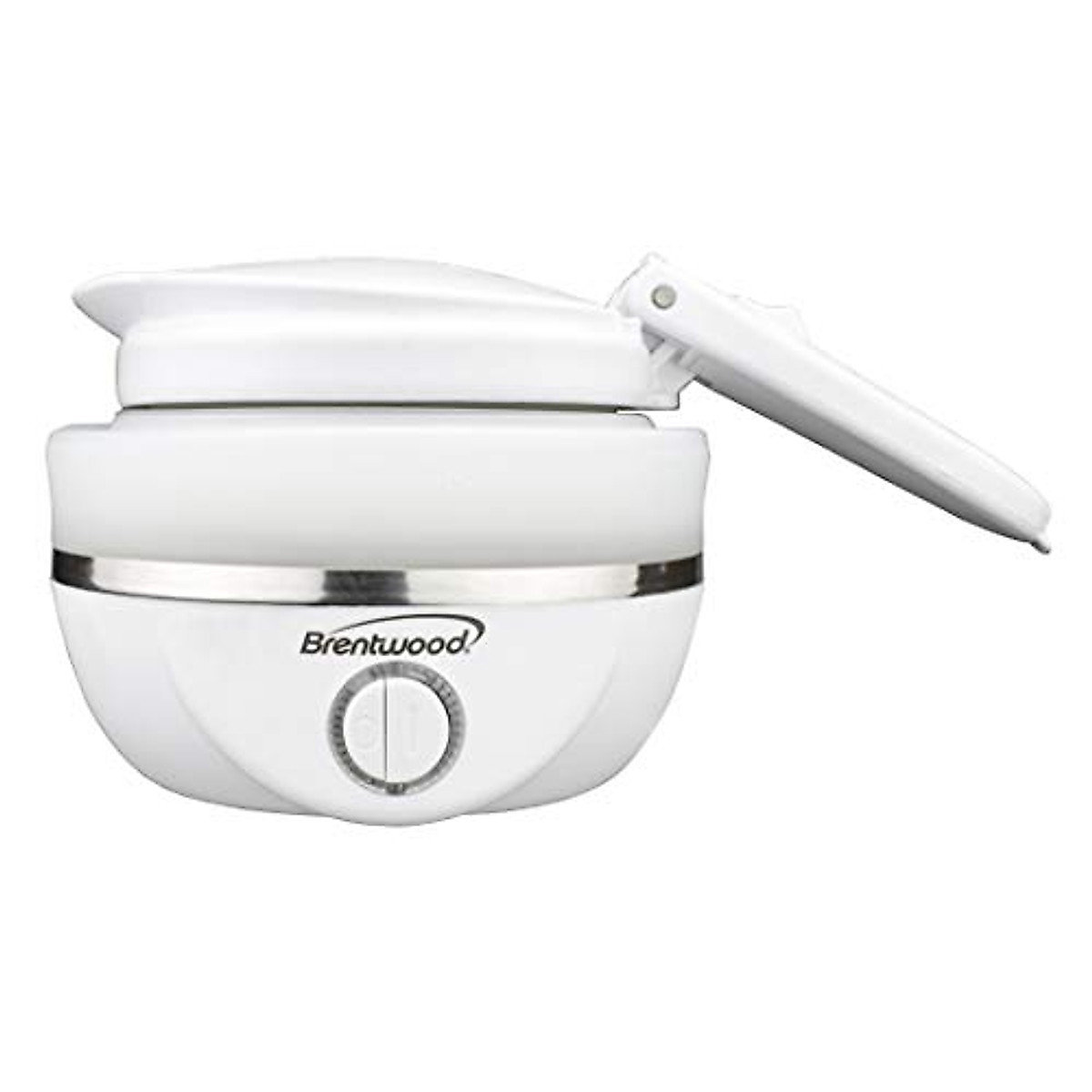 Brentwood KT-1508W Dual Voltage 120/220 Volt 0.8 Liter Collapsible-Travel Kettle, White