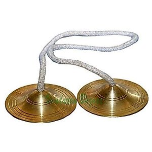 Handmade Brass Cymbals/Kartal/Manjira/Chimes Bell Metal for Kirtan | Vrindavan Bazaar (5 inch)