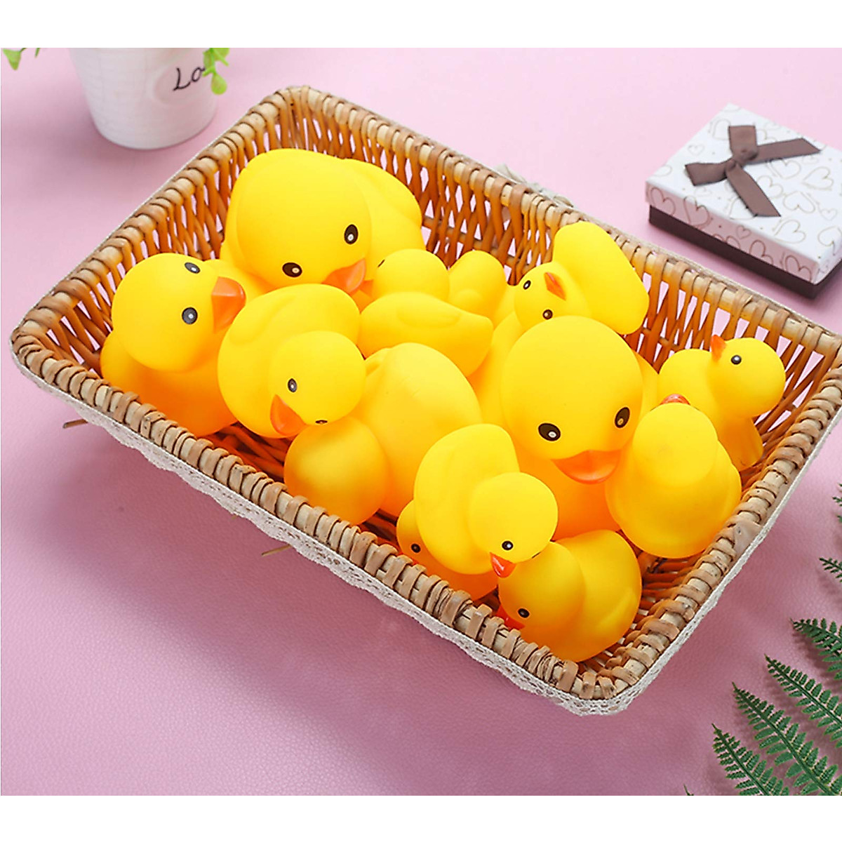 Bath Duck Toys 10PCS Mini Rubber Ducks Squeak and Float Ducks Baby Shower Toy for Toddlers Boys Girls (2.2’’)