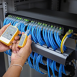 Rebower 1U Cable Manager 24 Slot Horizontal Rack Mounting Wire Management Organizer, [for Network Cabinets]-19" Black- 4Pcs