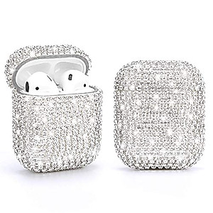 SKINEAT Diamond Airpods Case Cover Protective Airpods Charging Cases Hard Carrying Case Accessories for Apple Airpods 2 & 1,Bling Diamond Airpods Case Cover Glitter Cute Airpod Accessories